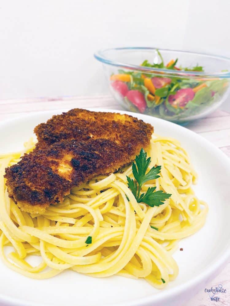 Crispy Chicken Cutlets with Butter-Chive Pasta and Arugula Salad ...