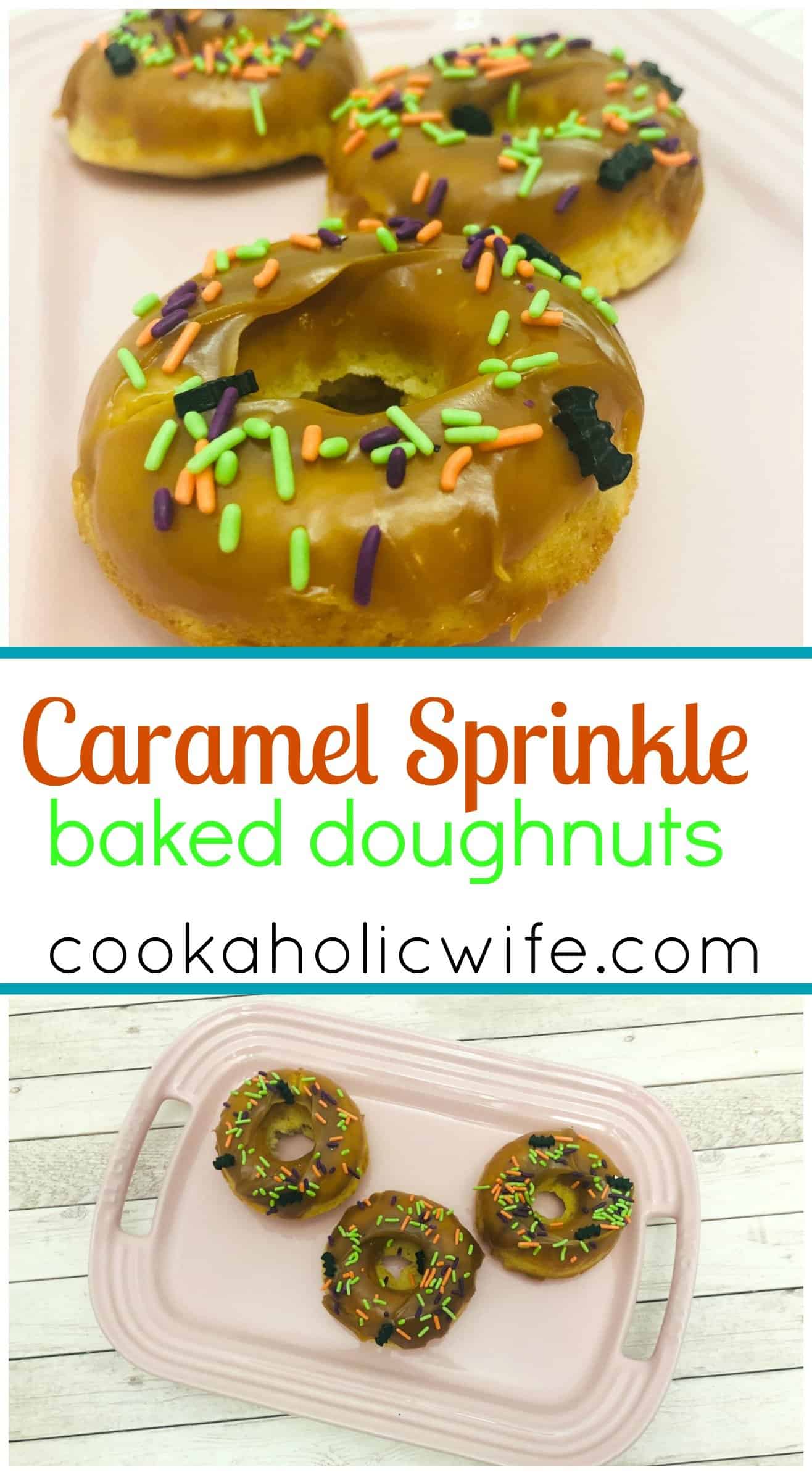 Caramel Sprinkle Baked Doughnuts - Cookaholic Wife