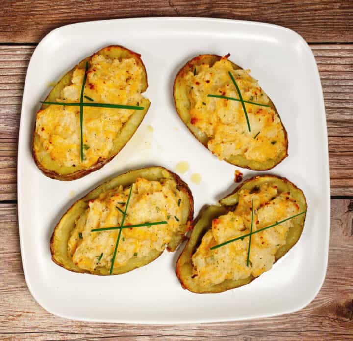 Cheddar Chive Twice Baked Potatoes - Cookaholic Wife